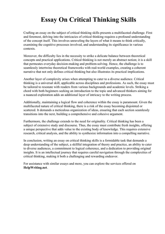 Essay On Critical Thinking Skills.pdf