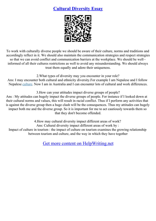 Essay On Cultural Diversity | PDF