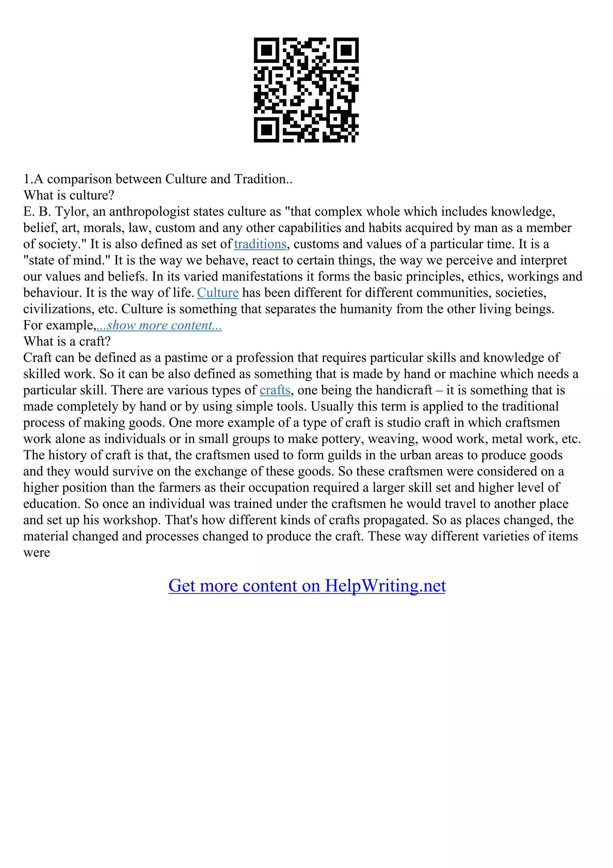 Essay On Culture And Tradition | PDF