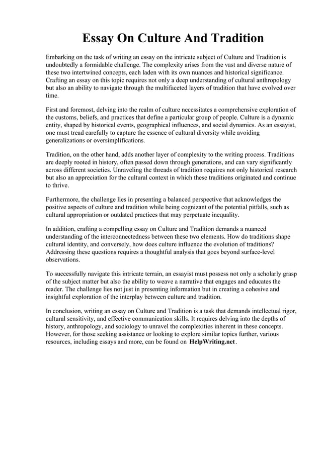Essay On Culture And Tradition. School essay on indian culture | PDF