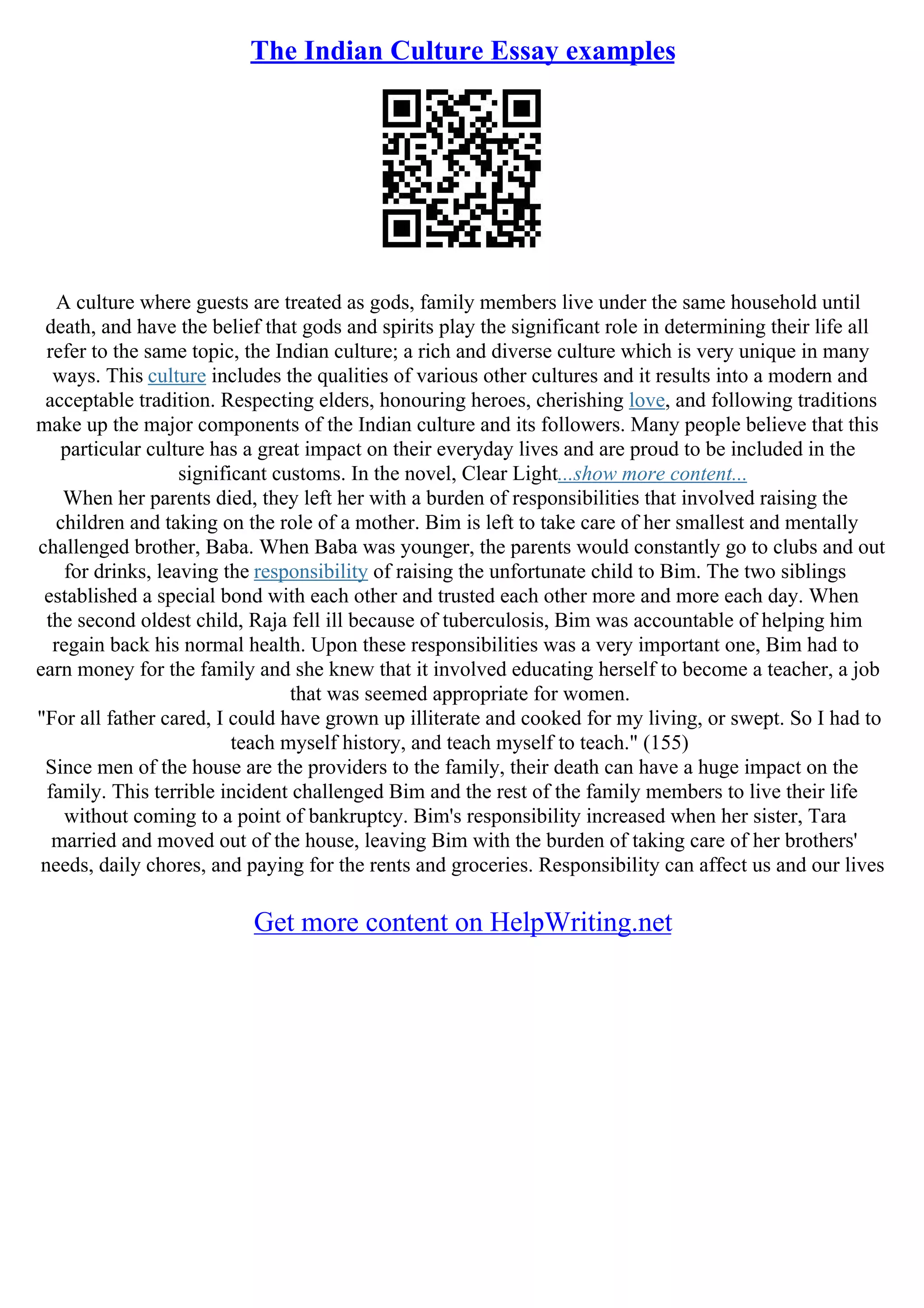 Essay On Culture Of India | PDF