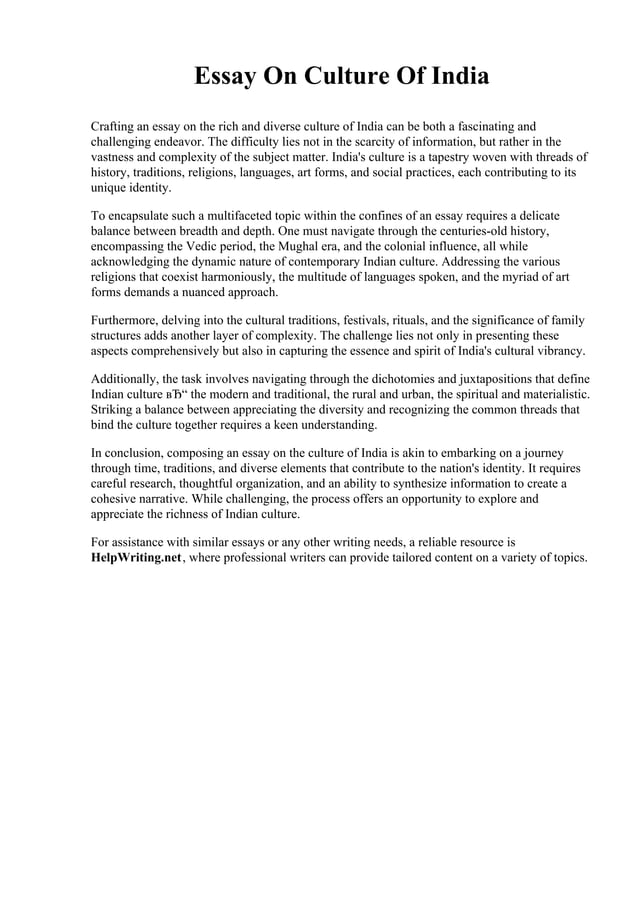 Essay On Culture Of India.pdf