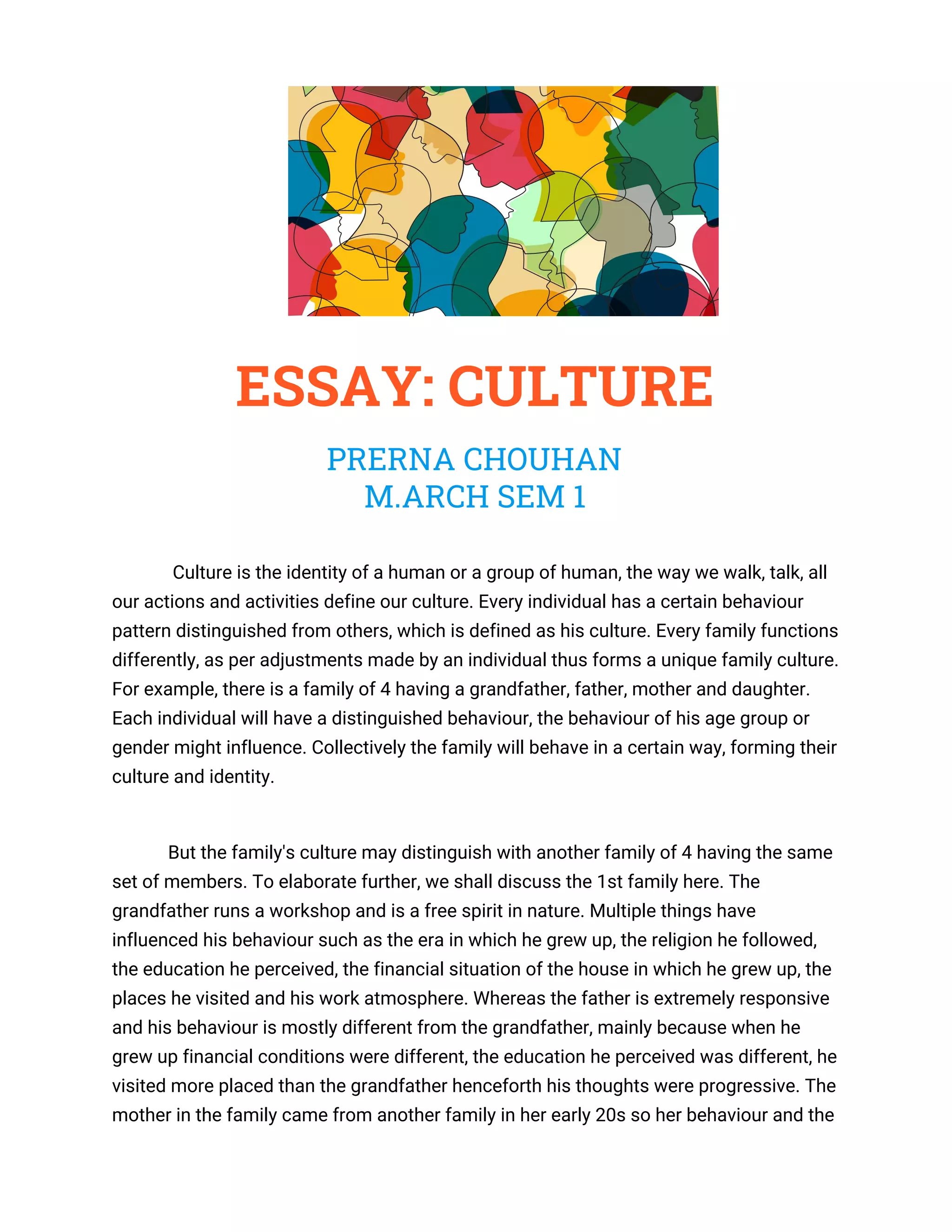Essay on Culture by Ar. Prerna Chouhan | PDF