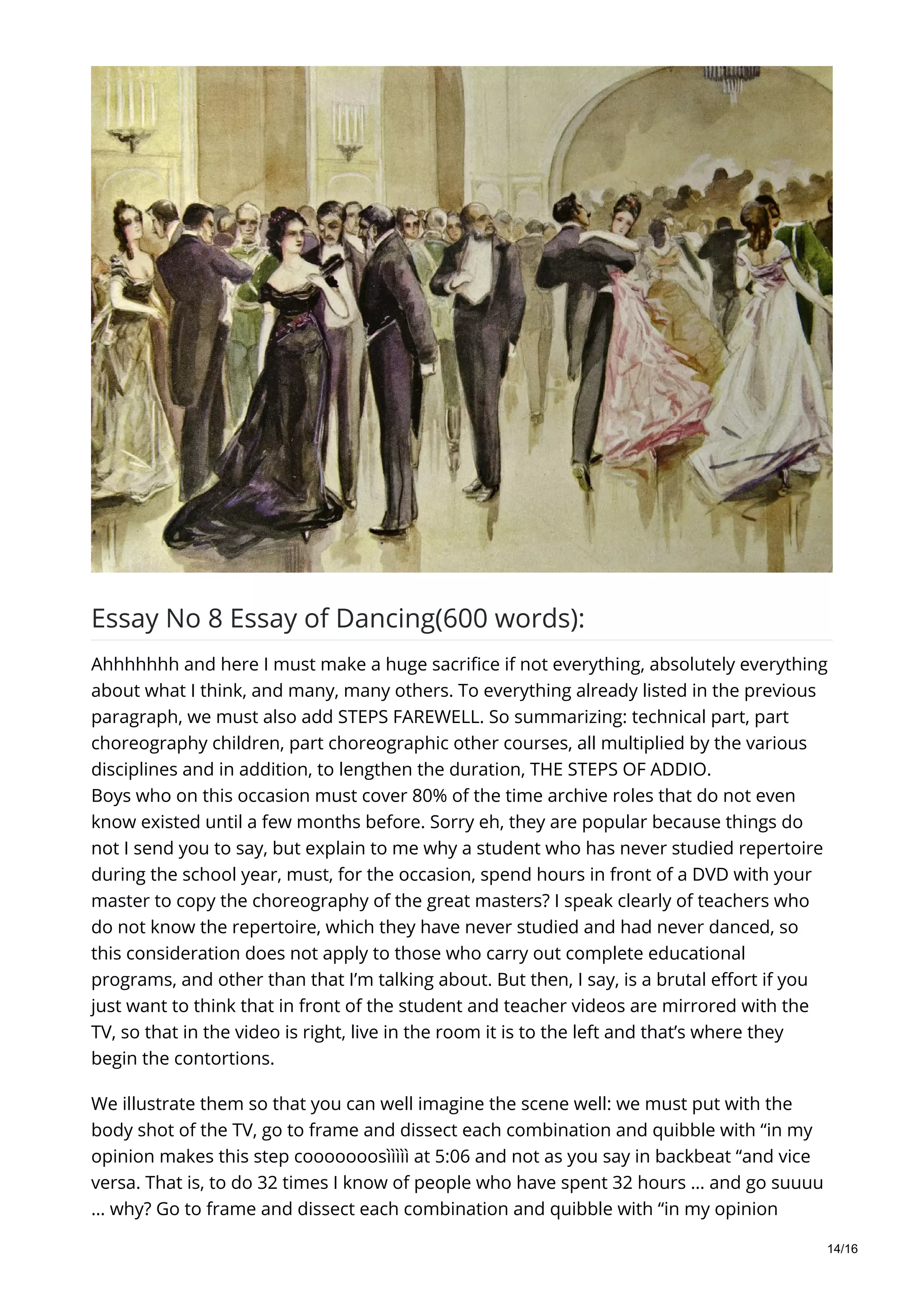 Essay on dancing creativesavantz.com