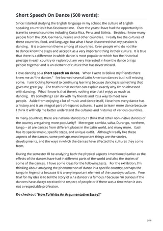 Essay on dancing creativesavantz.com