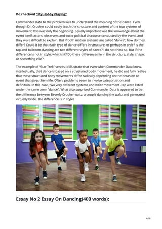 Essay on dancing creativesavantz.com