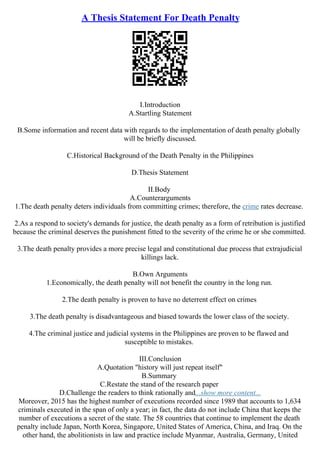 Essay On Death Penalty | PDF