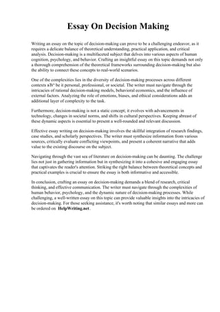 Essay On Decision Making.pdf