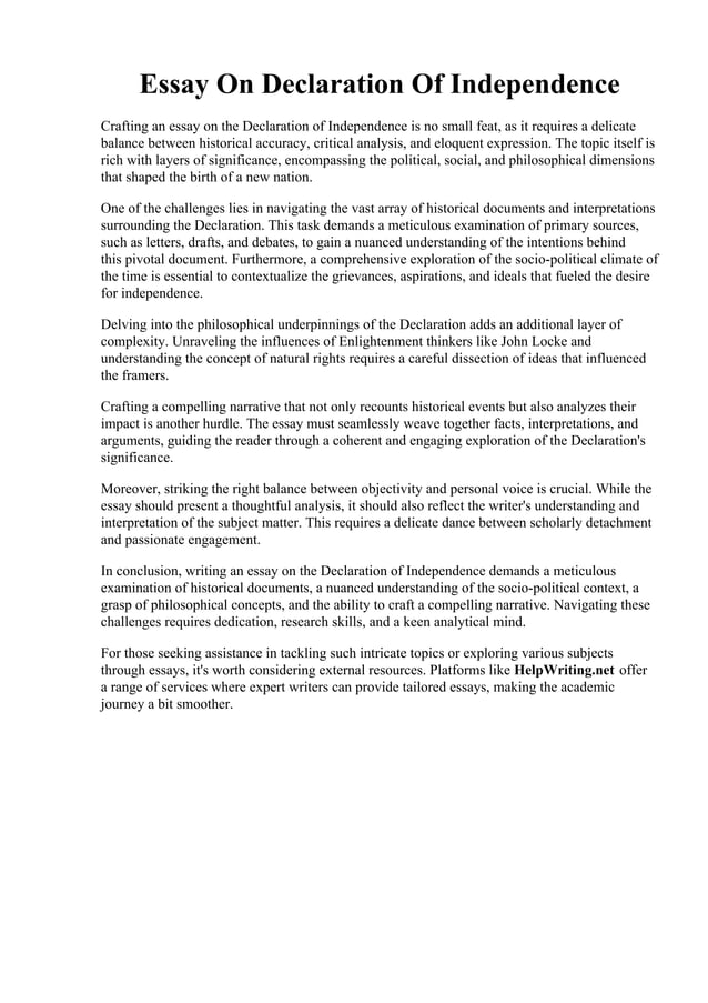 Essay On Declaration Of Independence.pdf