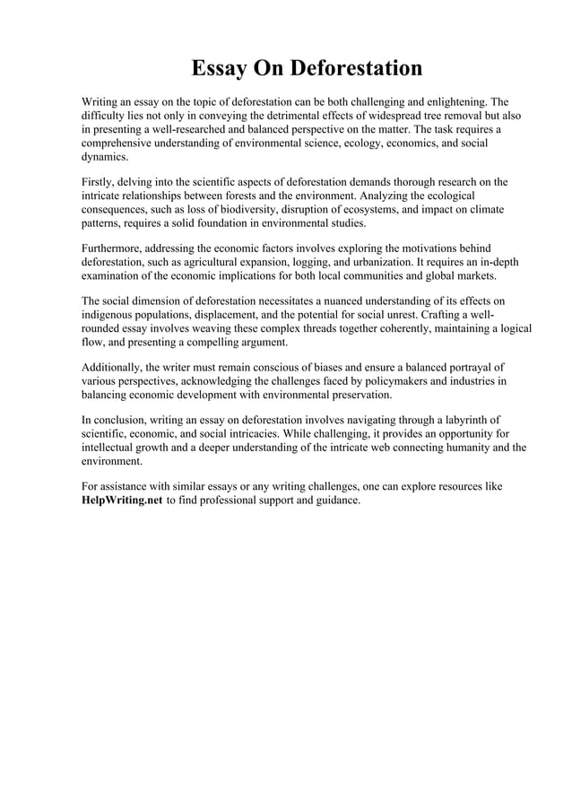 Essay On Deforestation.pdf