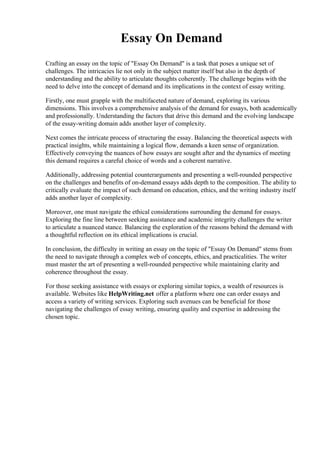 Essay On Demand | PDF