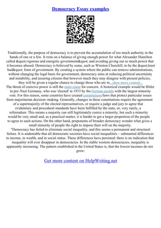 Essay On Democracy | PDF