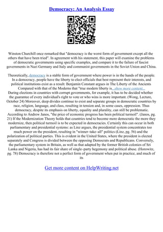 Essay On Democracy | PDF