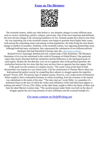 Essay On Dictatorship | PDF