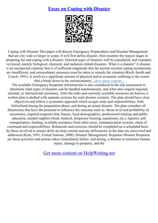 Essay On Disaster Management | PDF