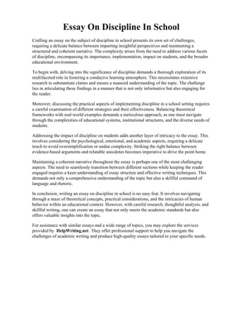 Essay On Discipline In School.pdf
