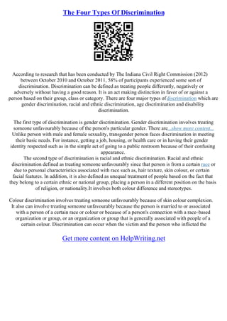 Essay On Discrimination | PDF