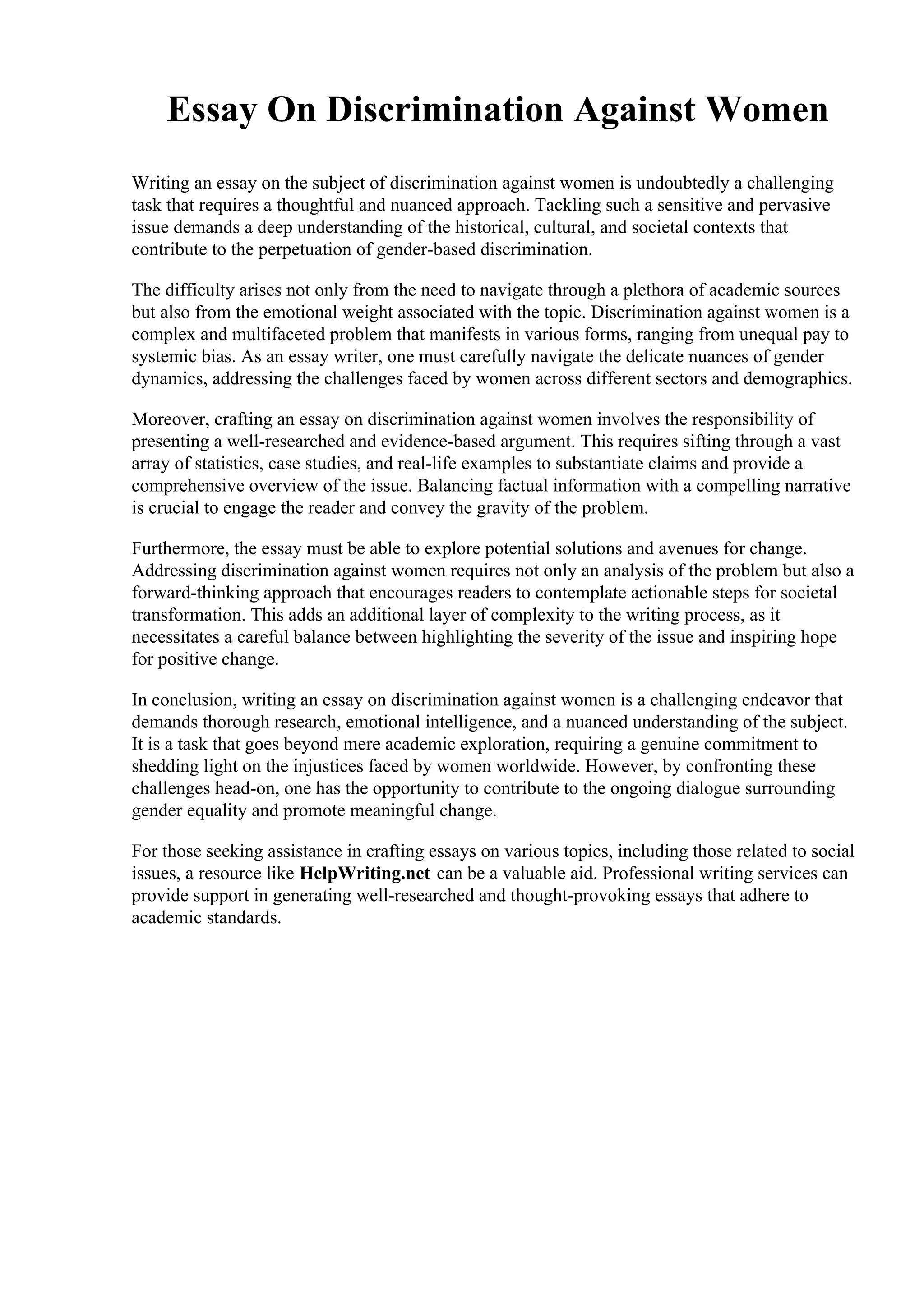 Essay On Discrimination Against Women.pdf