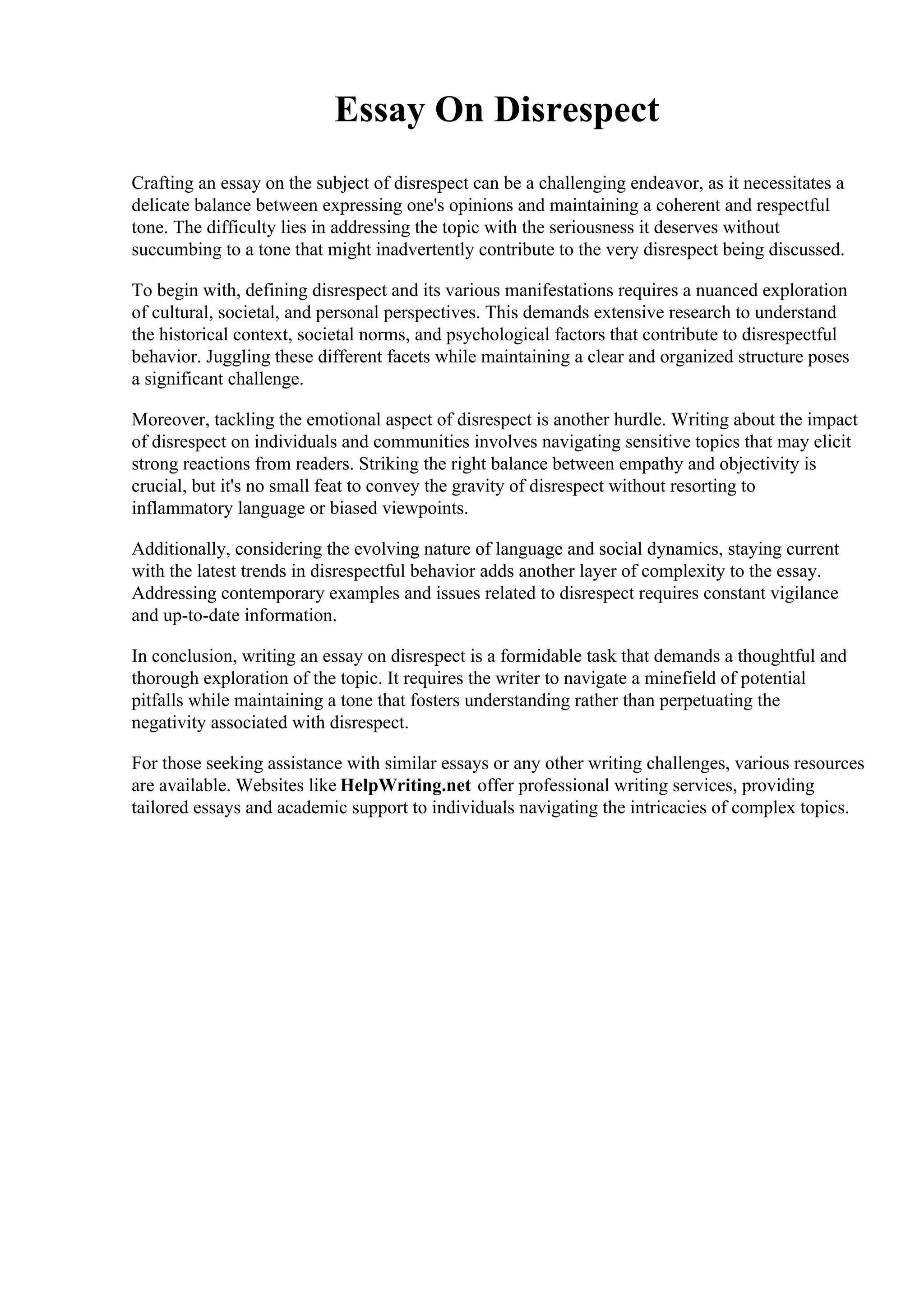 Essay On Disrespect.pdf