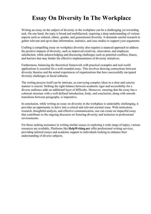 Essay On Diversity In The Workplace.pdf