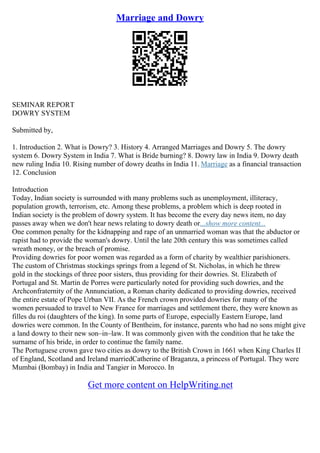 Essay On Dowry | PDF