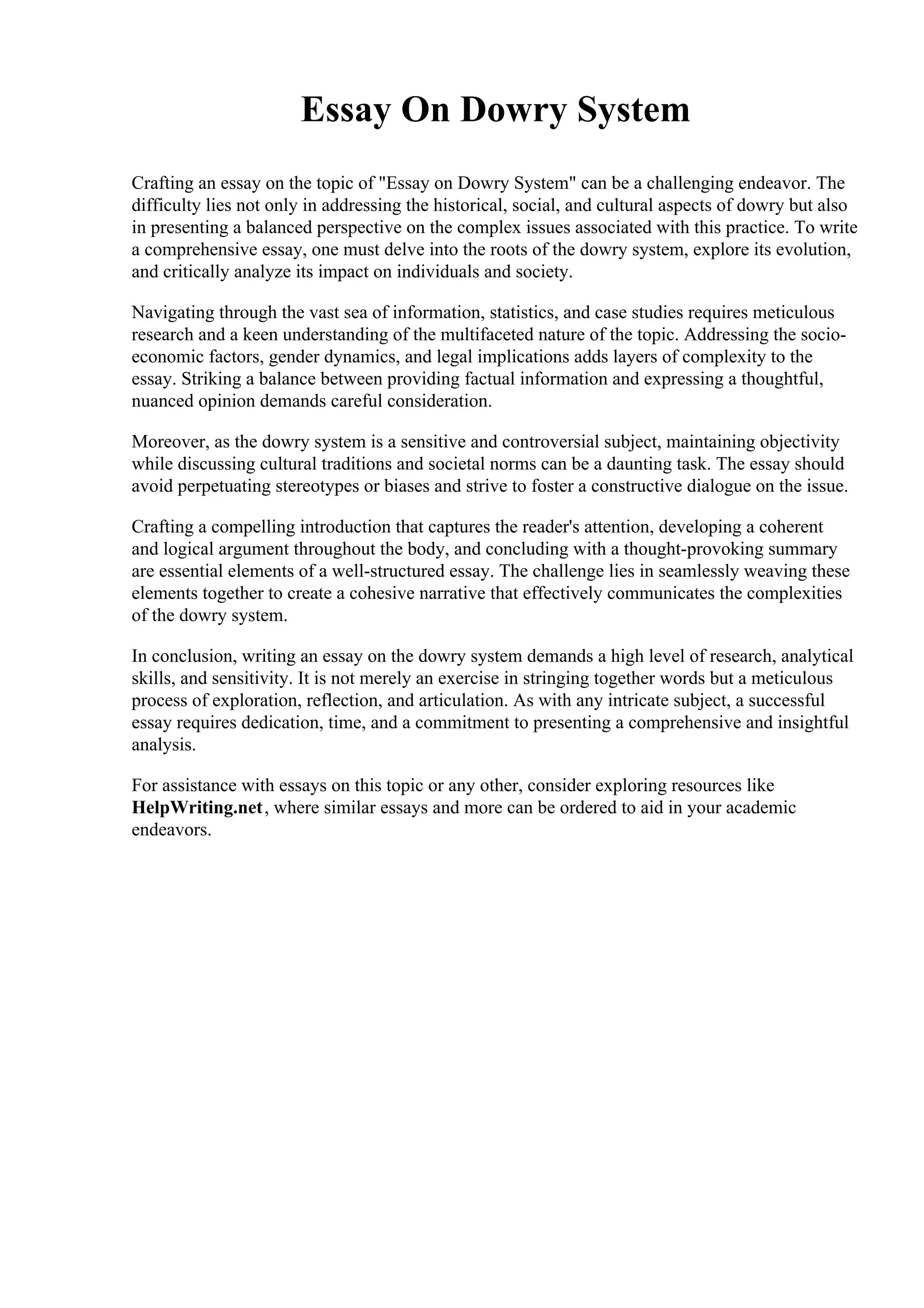 Essay On Dowry System.pdf