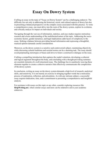 Essay On Dowry System.pdf