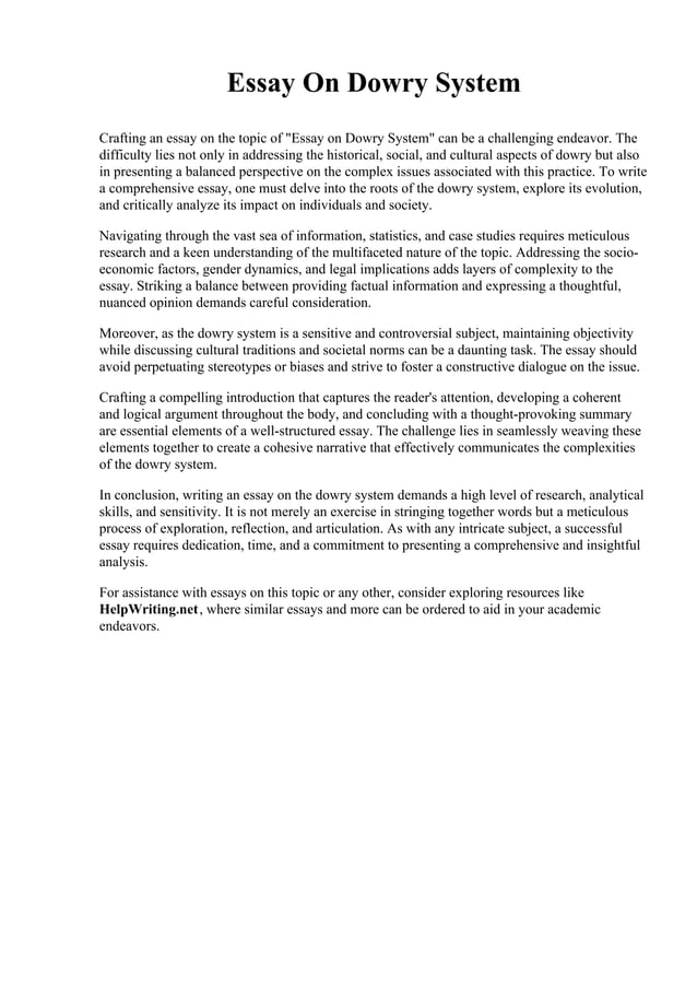 Essay On Dowry System.pdf