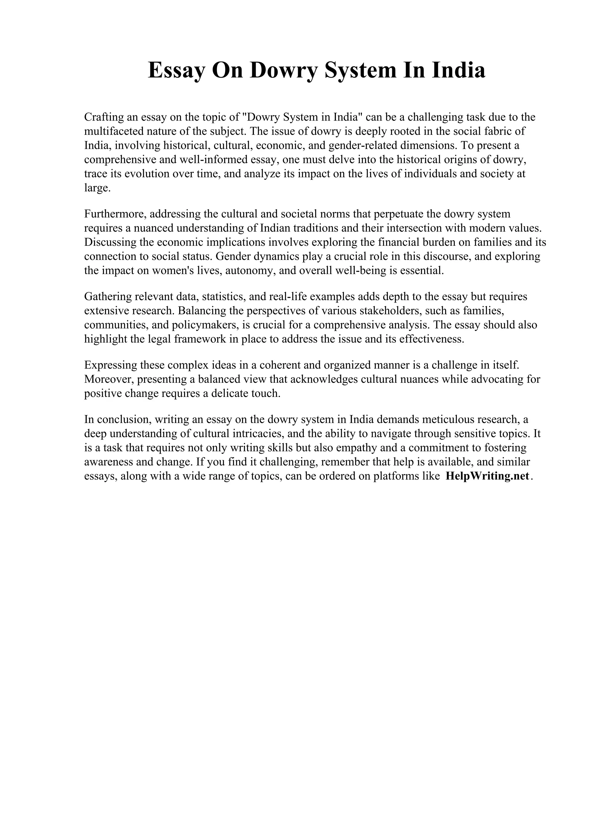 Essay On Dowry System In India.pdf
