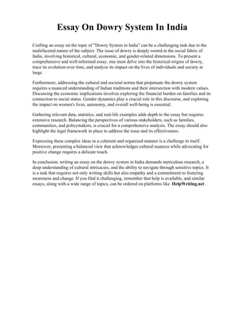 Essay On Dowry System In India.pdf