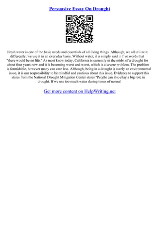 Essay On Drought | PDF