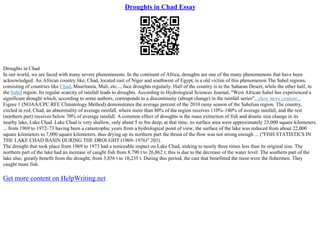 Essay On Drought As A Natural Disaster | PDF