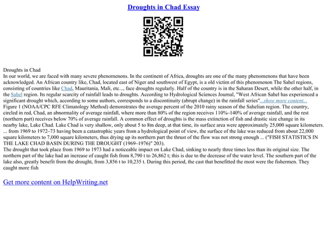 Essay On Drought As A Natural Disaster | PDF