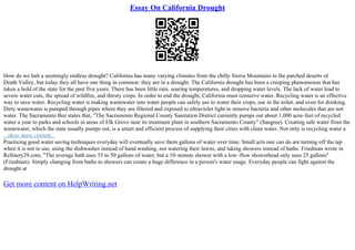 Essay On Drought As A Natural Disaster | PDF