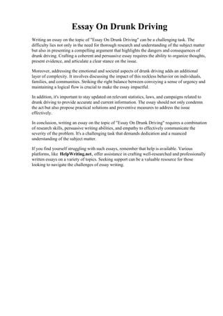 Essay On Drunk Driving.pdf