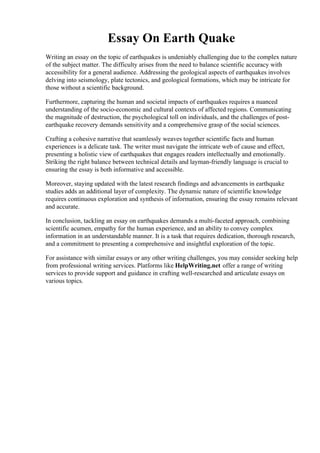 Essay On Earth Quake.pdf