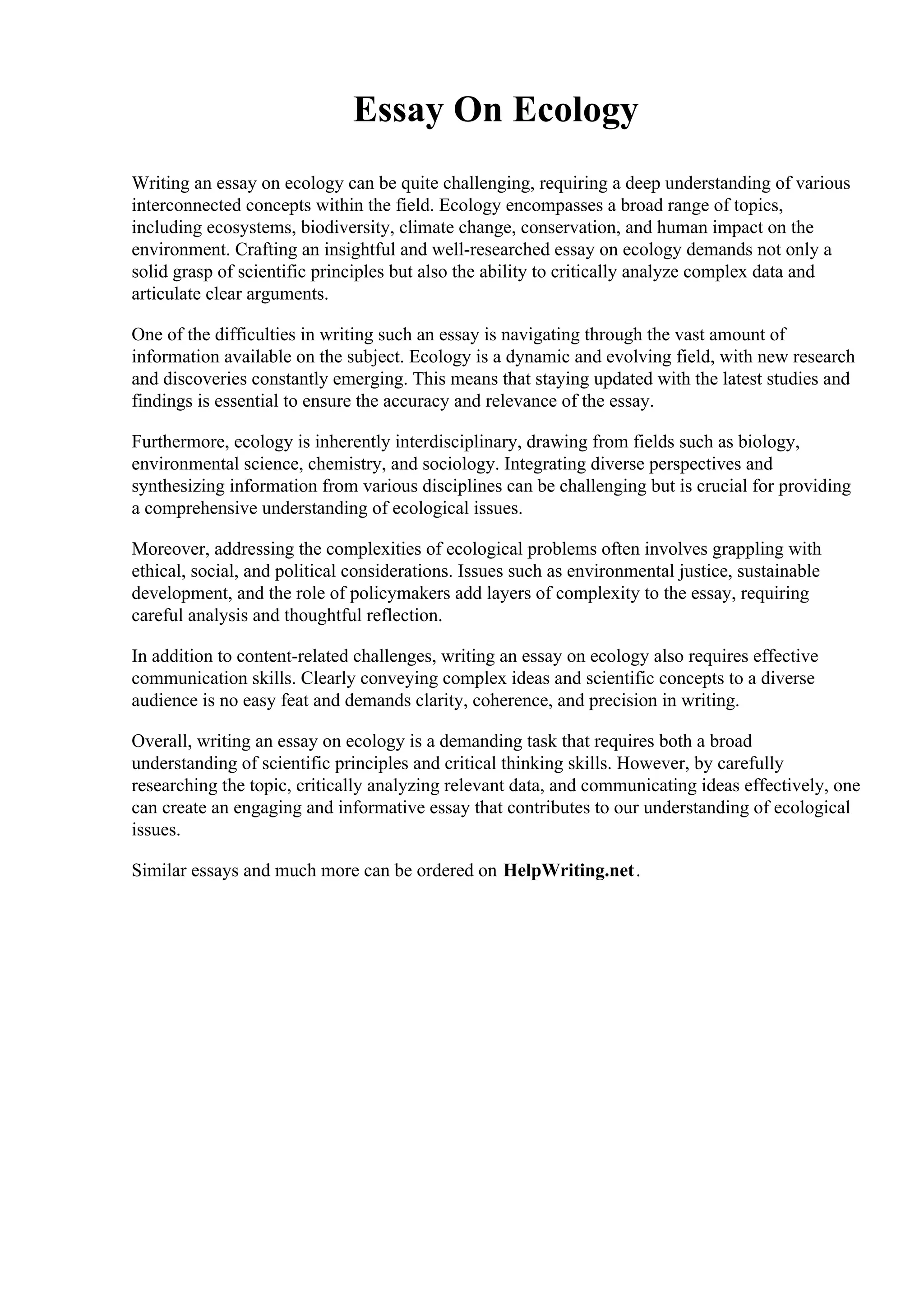 Essay On Ecology.pdf