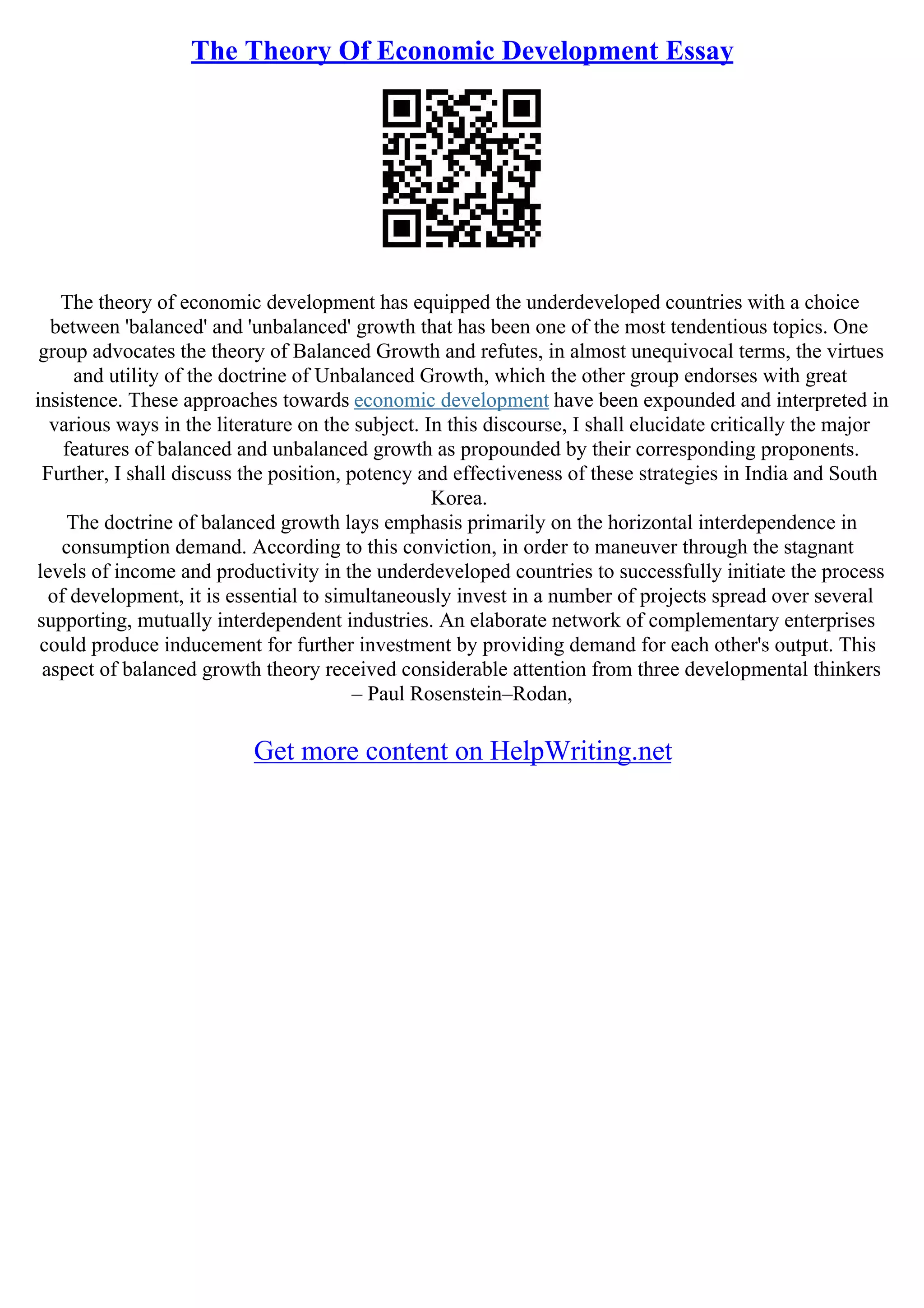 Essay On Economic Development | PDF | Environment | Science