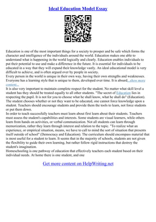 Essay On Education | PDF
