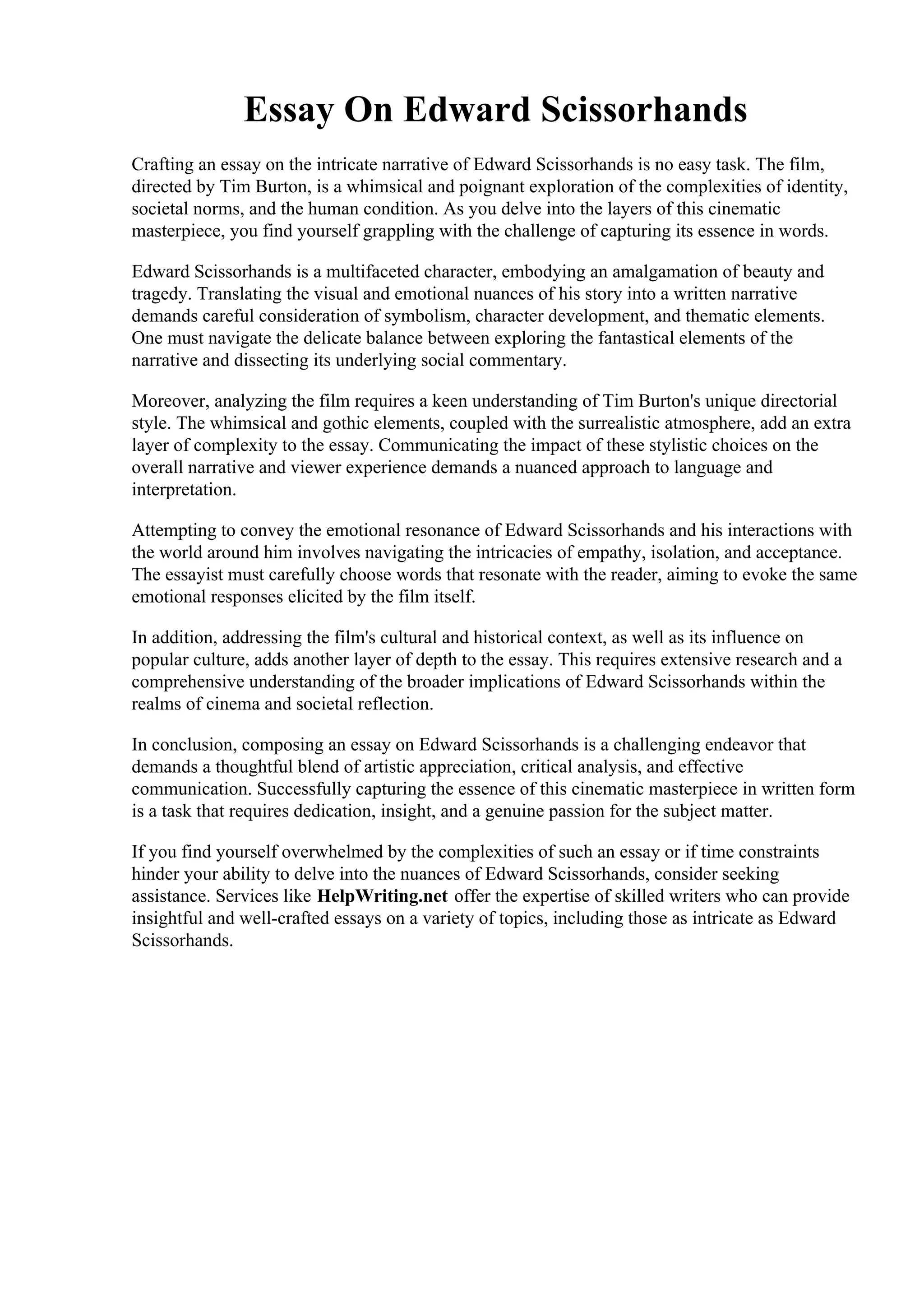 Essay On Edward Scissorhands.pdf