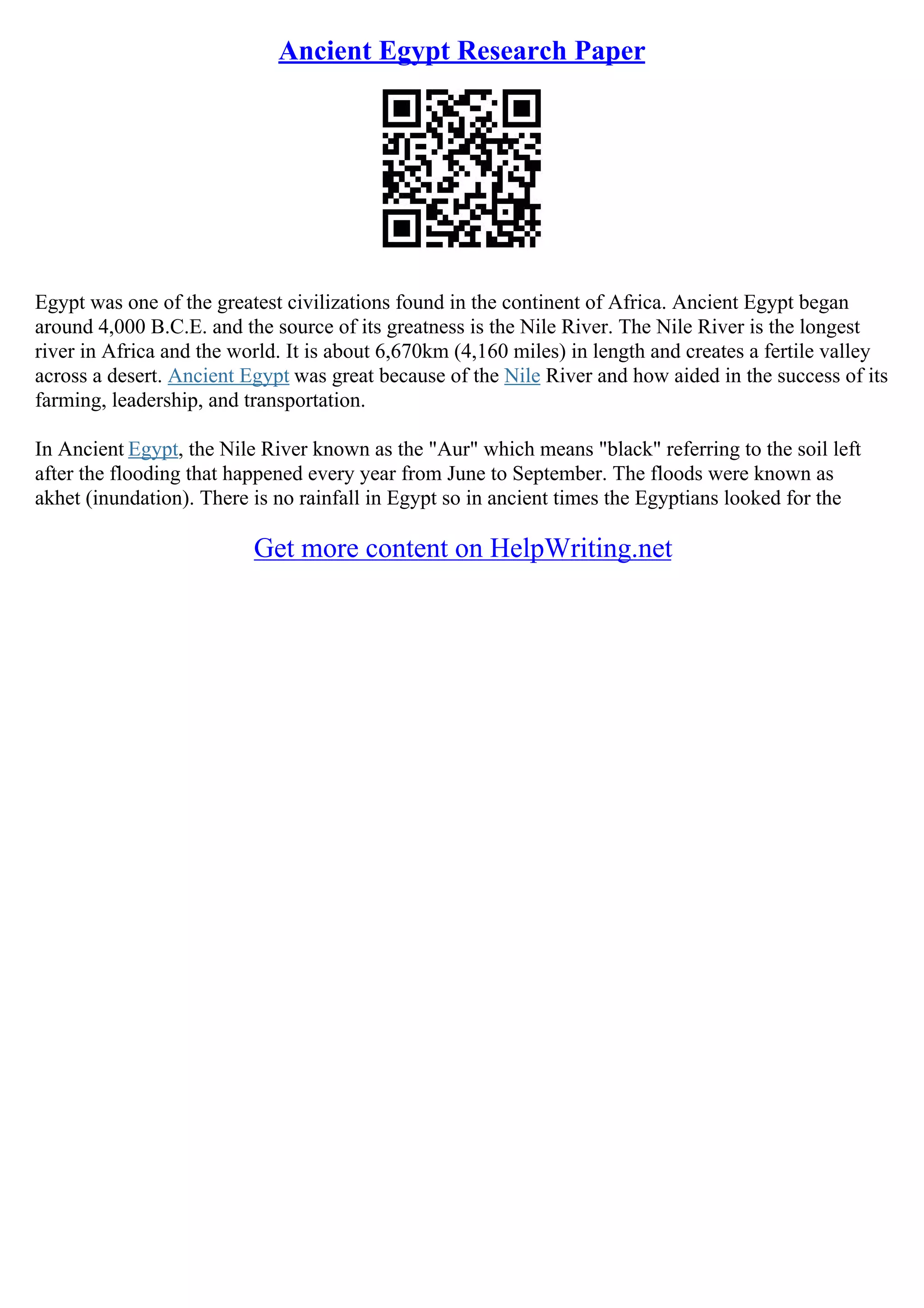 Essay On Egypt | PDF