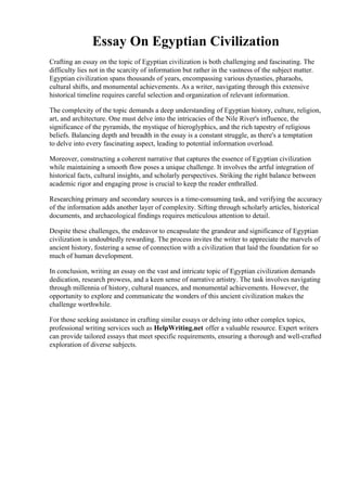 Essay On Egyptian Civilization. Essay about egyptian civilization ...