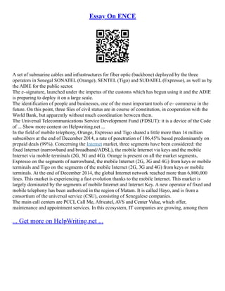 Essay On ENCE | PDF