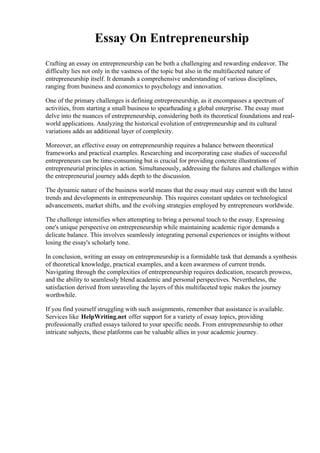 Essay On Entrepreneurship.pdf