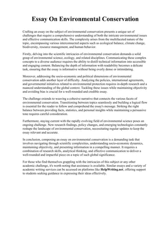 Essay On Environmental Conservation.pdf