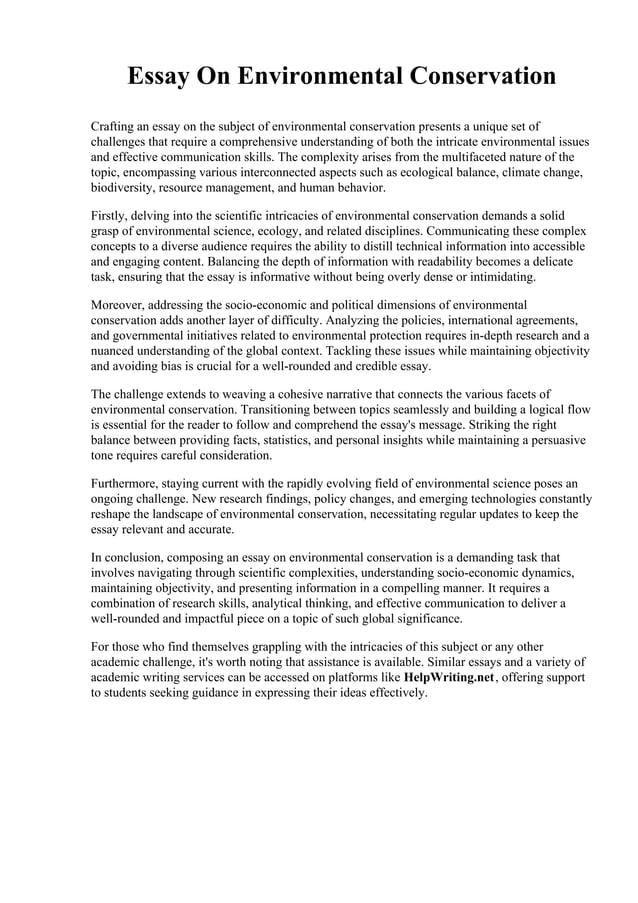 Essay On Environmental Conservation.pdf