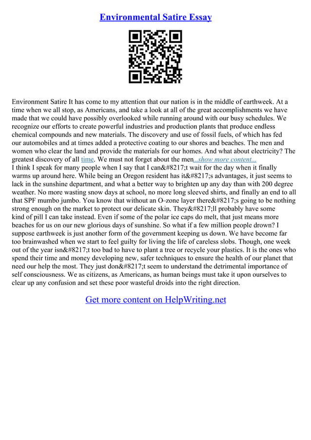 Essay On Environmental Issues | PDF
