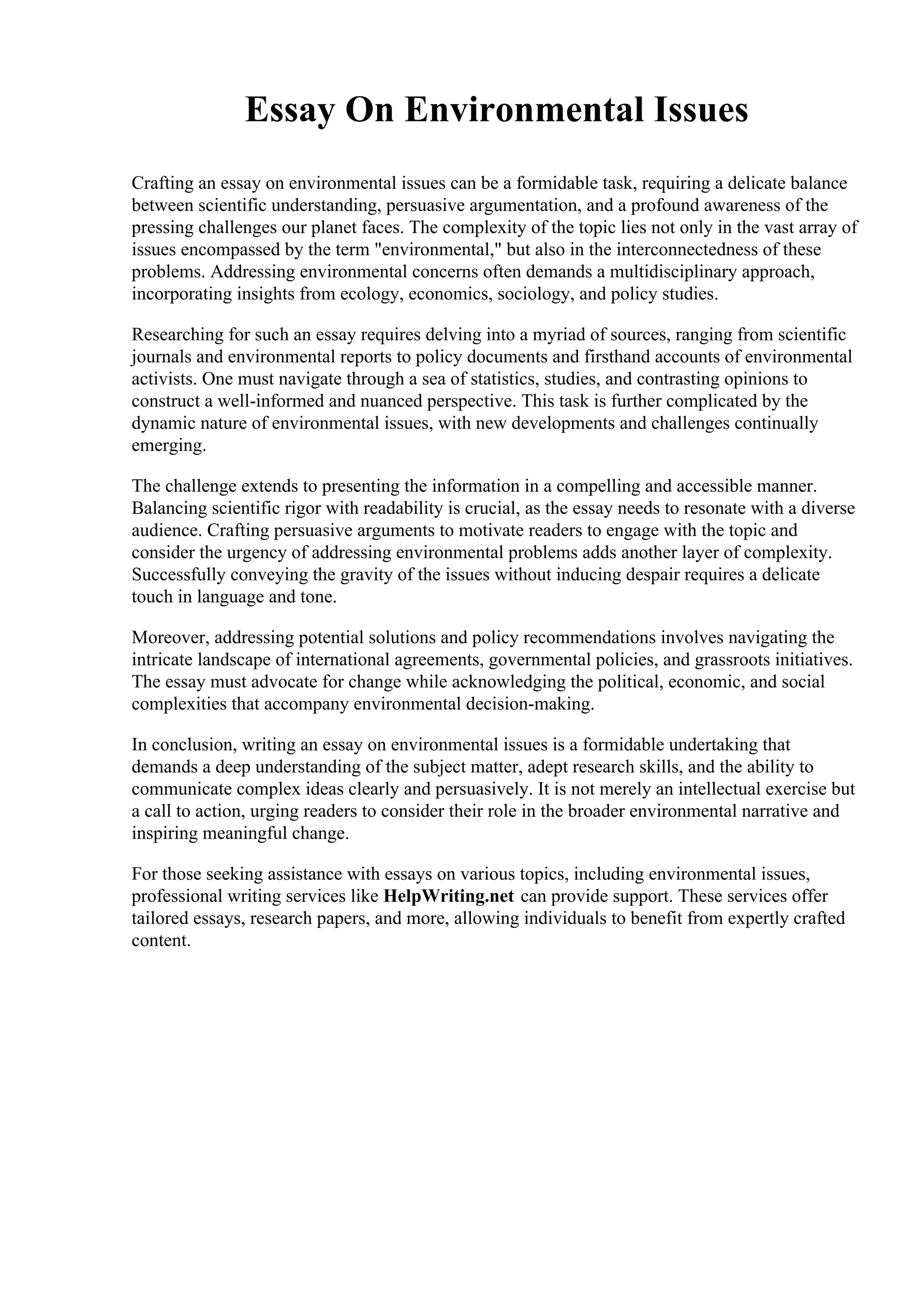 Essay On Environmental Issues.pdf