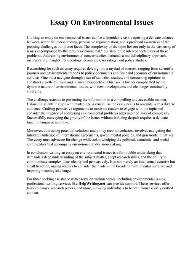 Essay On Environmental Issues.pdf