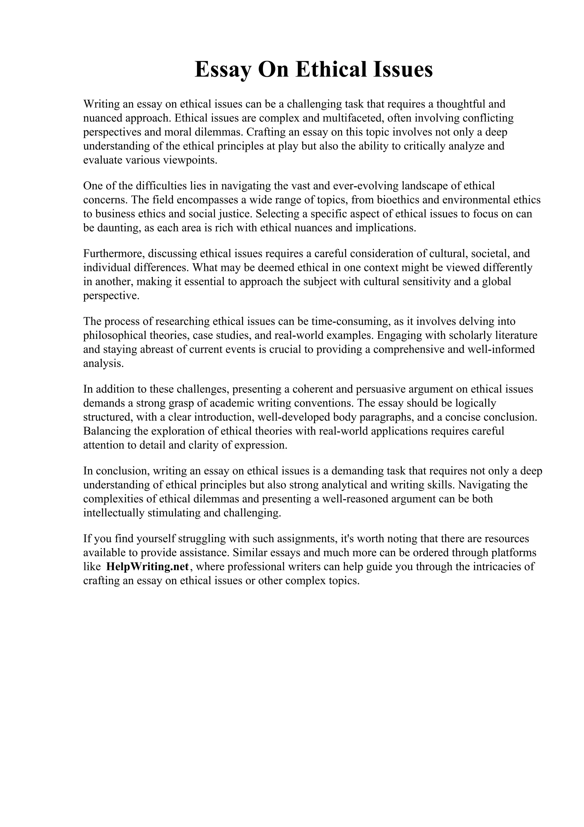 Essay On Ethical Issues.pdf